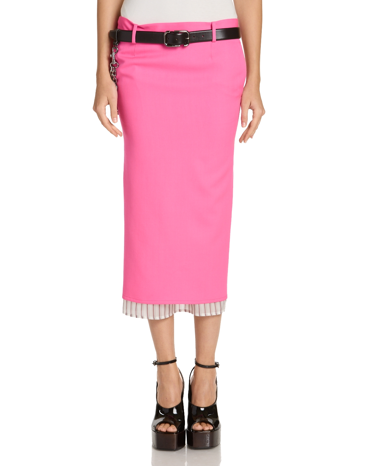 ATTICO The Attico Midi Skirt with Pleated Hem
